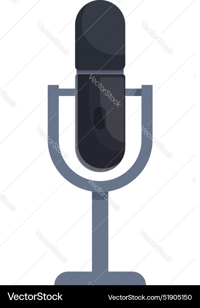 Classic microphone standing on a stand is ready Vector Image