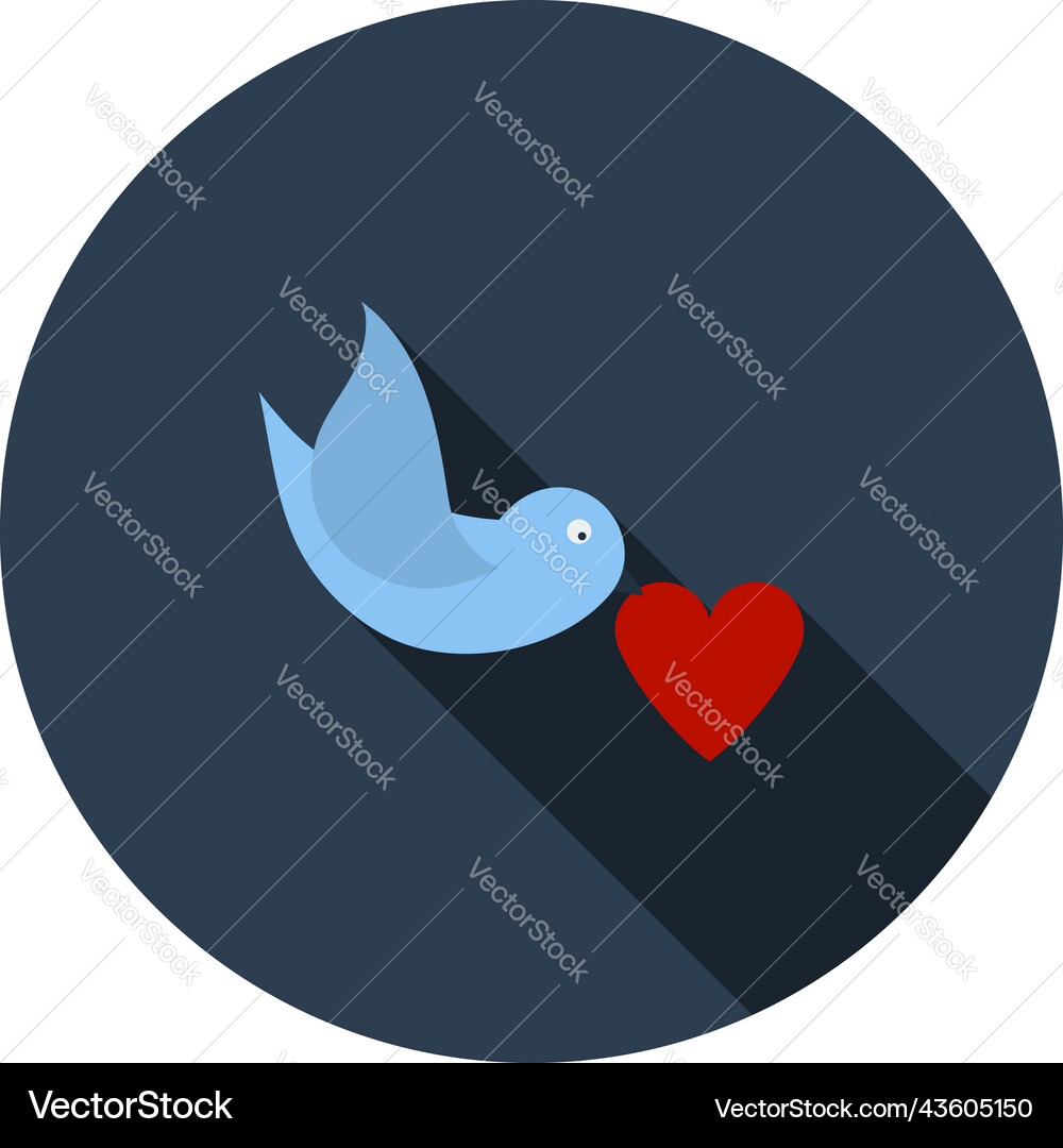 Dove with heart icon Royalty Free Vector Image