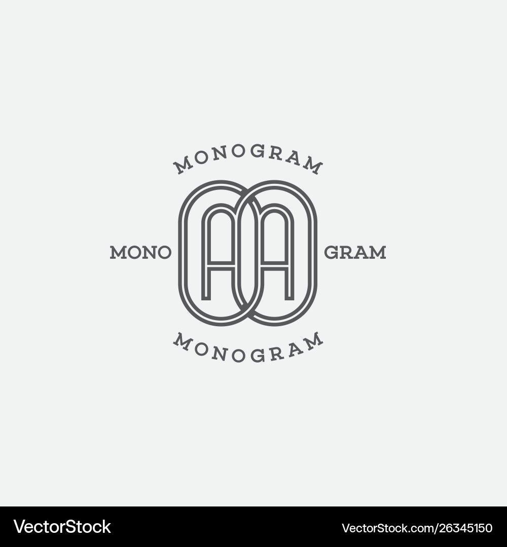 Elegant Monogram AA Royalty Free Vector Image - VectorStock