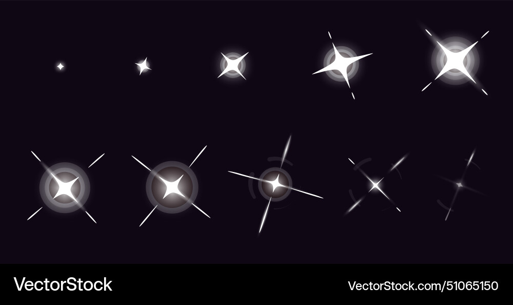 Game shine effect animation cartoon 2d sprite Vector Image