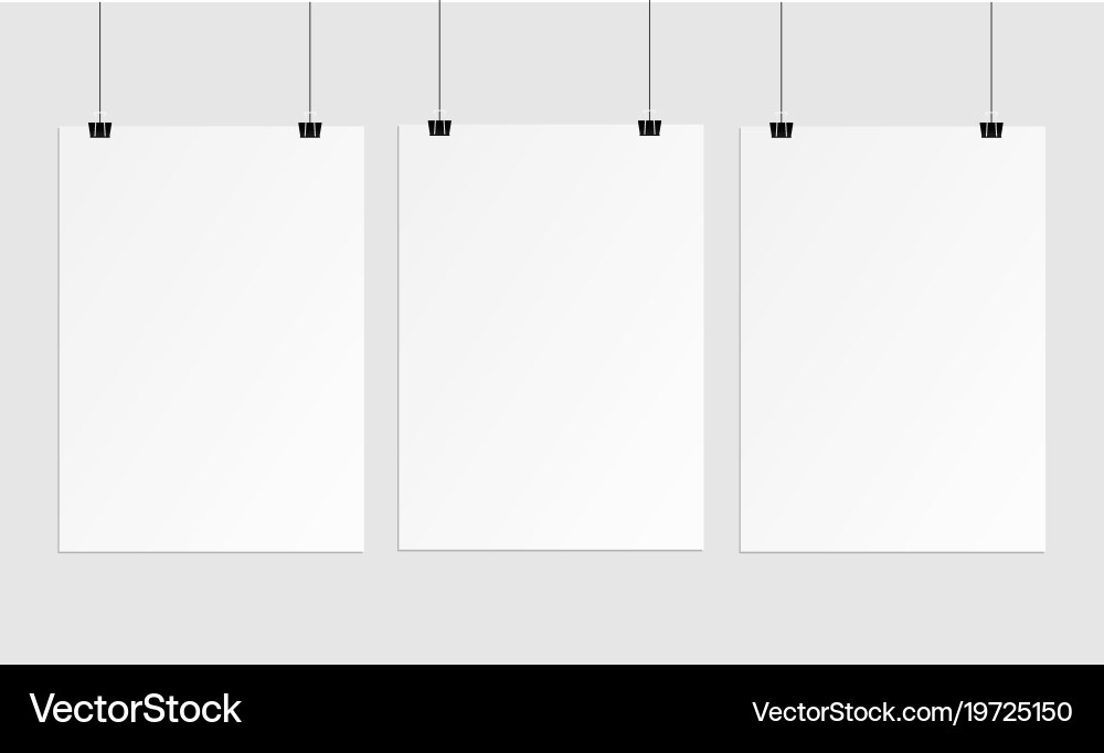 Hanging paper poster on wall Royalty Free Vector Image