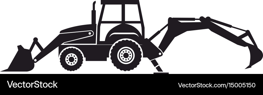 Heavy Duty Backhoe Loader Royalty Free Vector Image