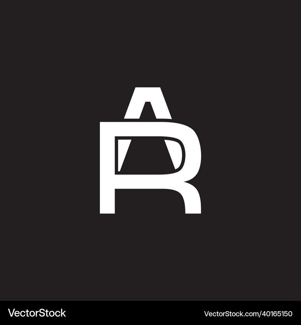 Letter ar simple linked font logo – Royalty-Free Vector | VectorStock