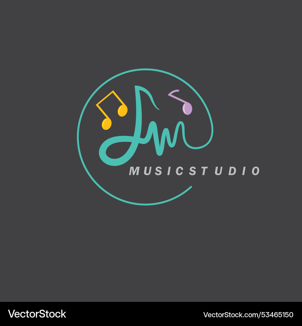 Music studio icon concept design template Vector Image