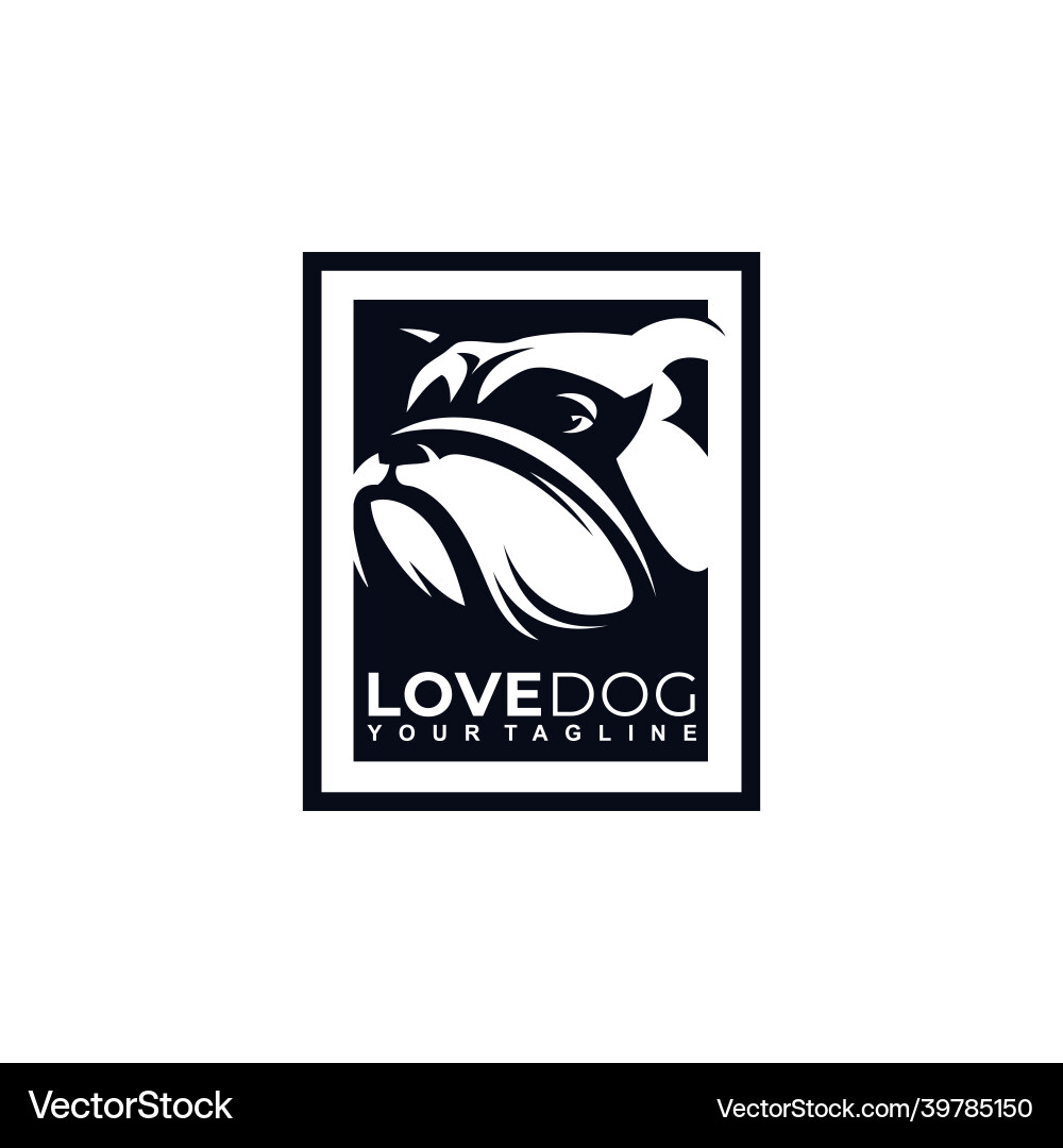 Square head face dog logo design template Vector Image