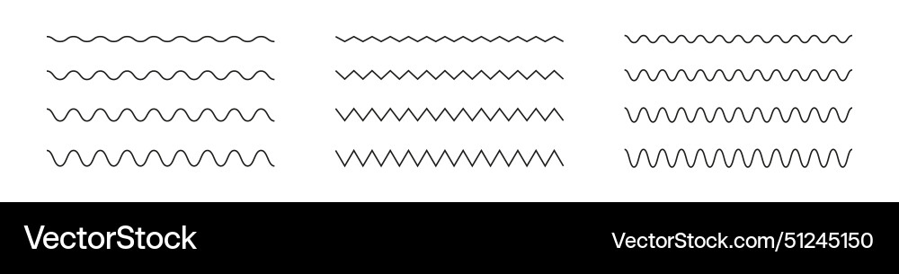 Wavy and zigzag lines pattern with ripples Vector Image