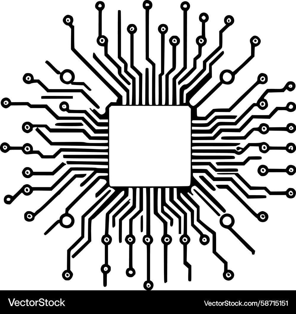 Integrated Circuit Board Silhouette – Royalty-Free Vector | VectorStock