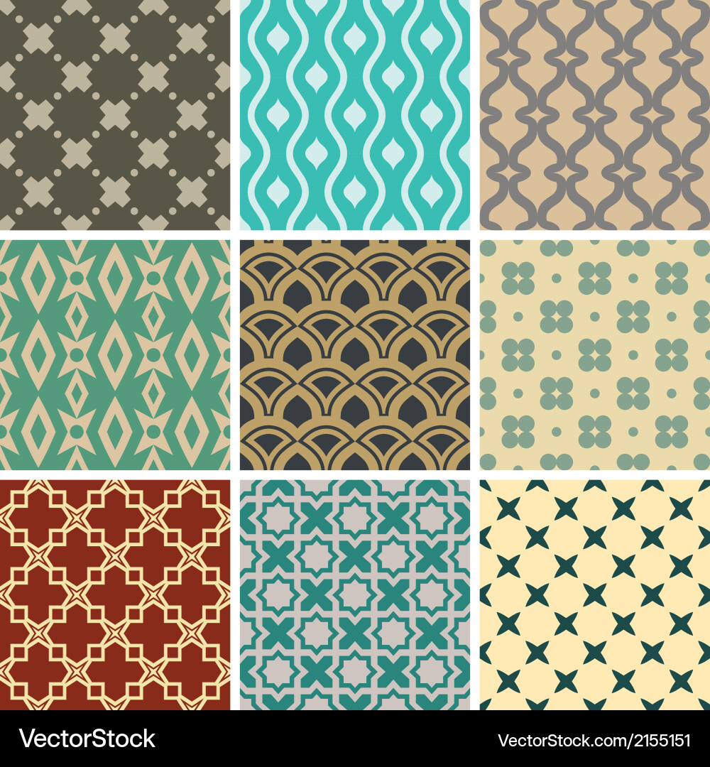 Seamless ornament patterns Royalty Free Vector Image