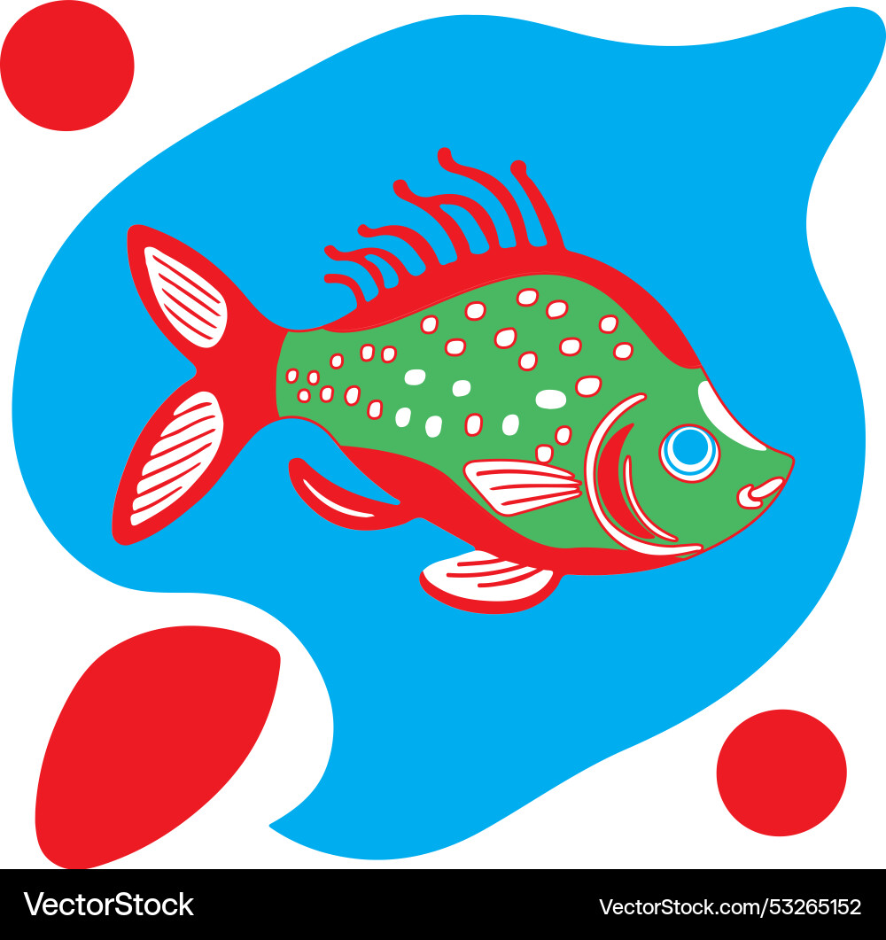 Colored of stylized fish Royalty Free Vector Image