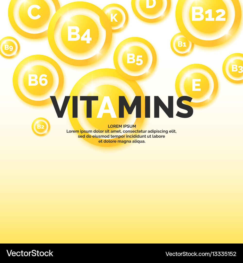 Colourful vitamin background Royalty Free Vector Image