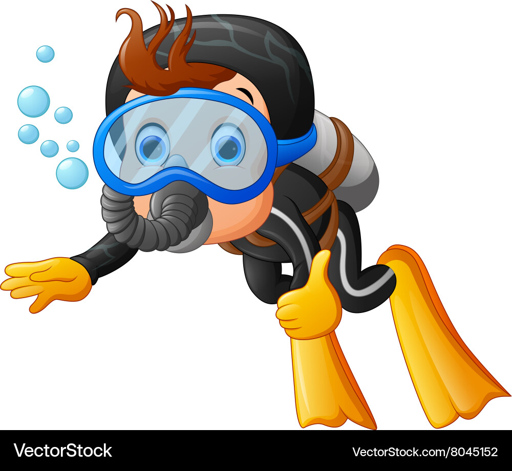 Cute Boy Snorkeling Royalty Free Vector Image - VectorStock
