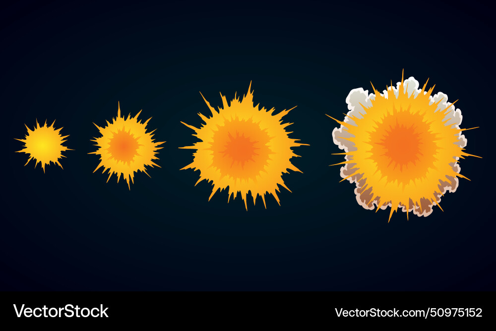 Explosion animation animation for game of the Vector Image