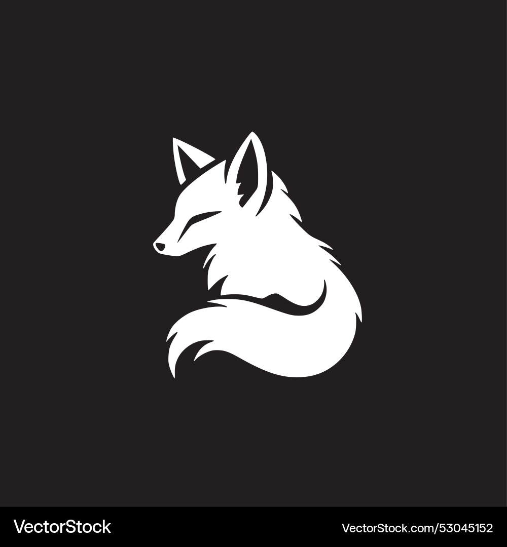 Fox - black and white Royalty Free Vector Image