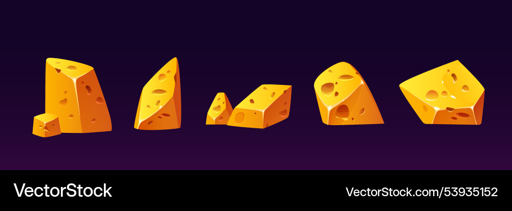 Gold nugget blocks of different shape Royalty Free Vector