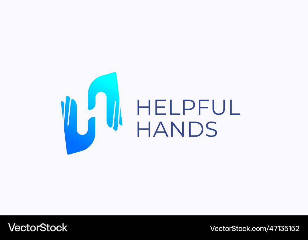 Helpful hands abstract logo template palm Vector Image