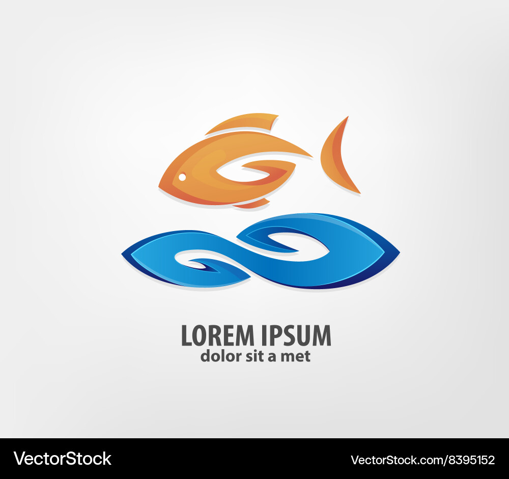 Logo Fisch 3d Lizenzfreies Vektorbild - VectorStock