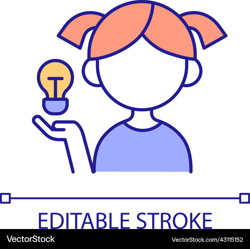 Prodigy rgb color icon Royalty Free Vector Image