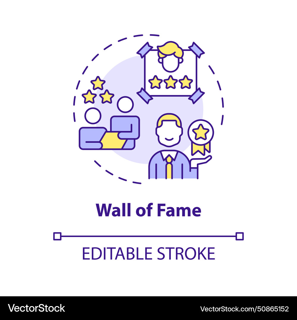 Wall of fame multi color concept icon Royalty Free Vector