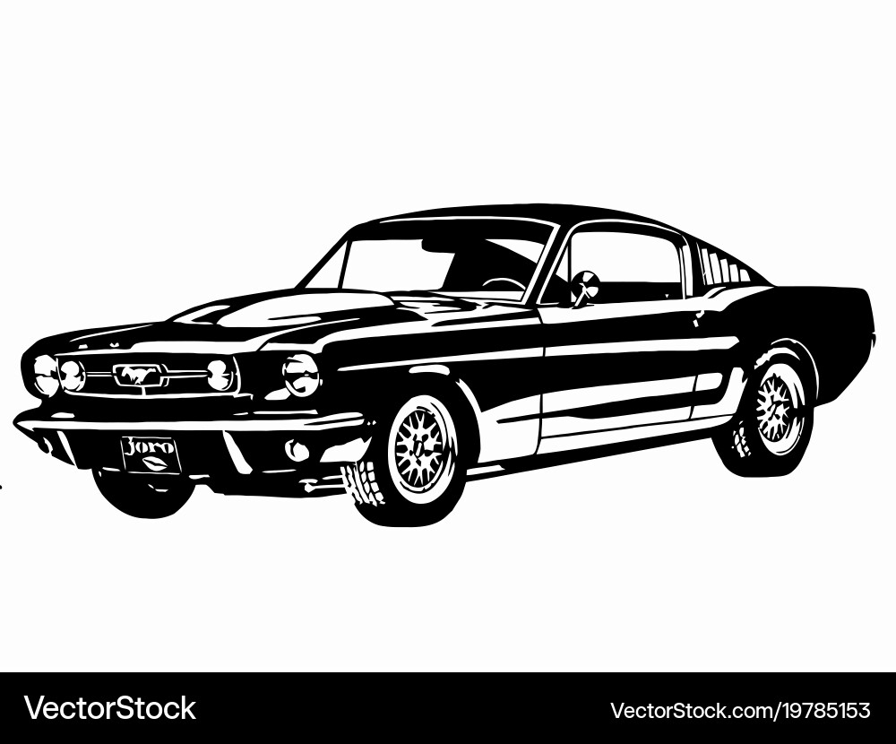 Ford Mustang 1965 Vector Ford Mustang 65 Fastback Illustration" Poster