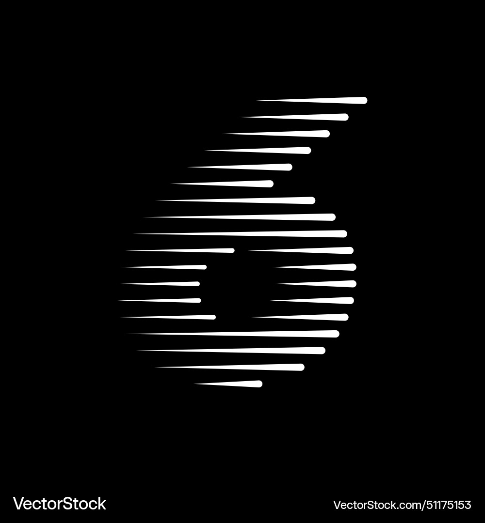 6 number lines logo icon Royalty Free Vector Image