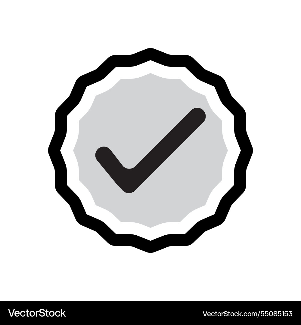 Approval or certification icon confirmatory sign Vector Image