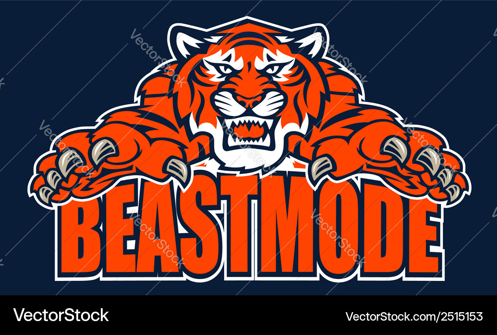 Beastmode tiger Royalty Free Vector Image - VectorStock