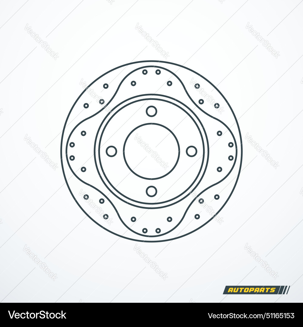 Car brake disc rotor icon Royalty Free Vector Image