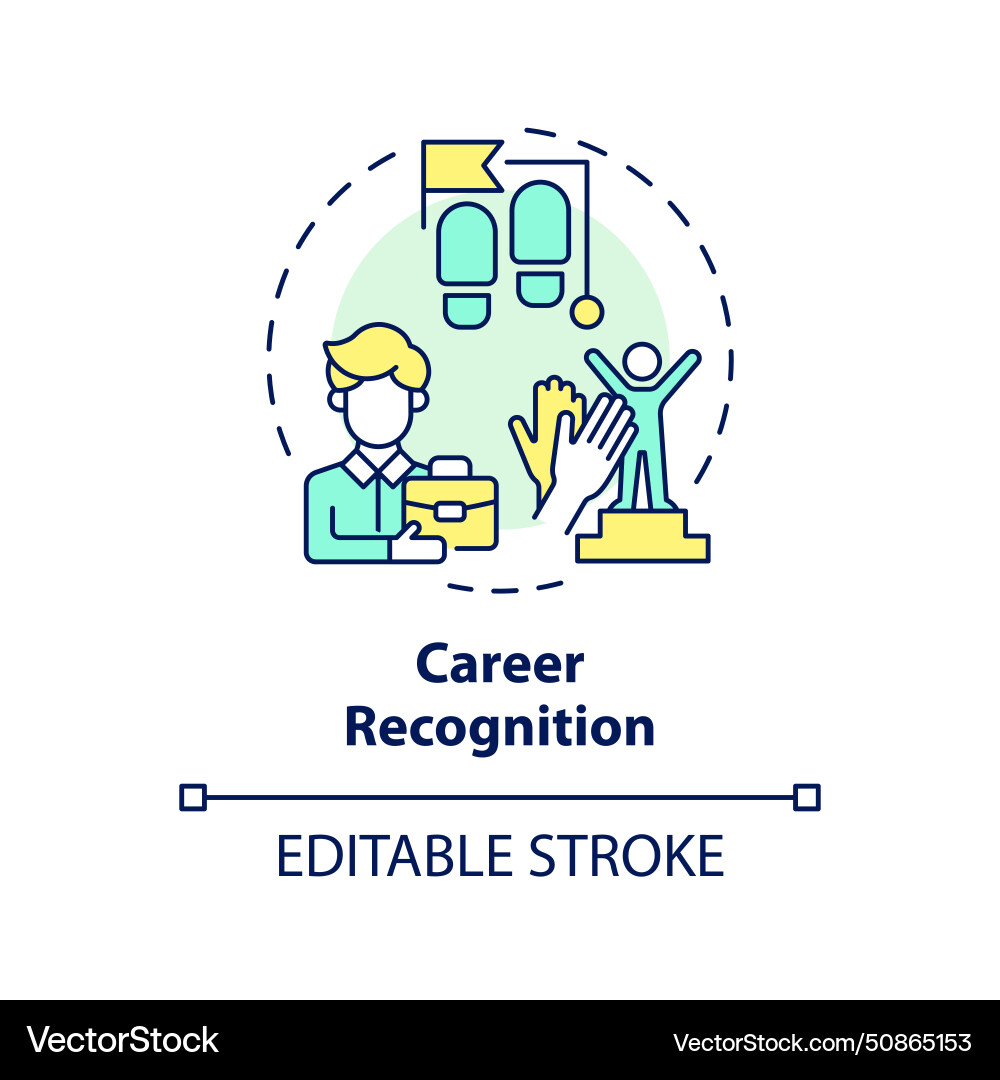 Career recognition multi color concept icon Vector Image