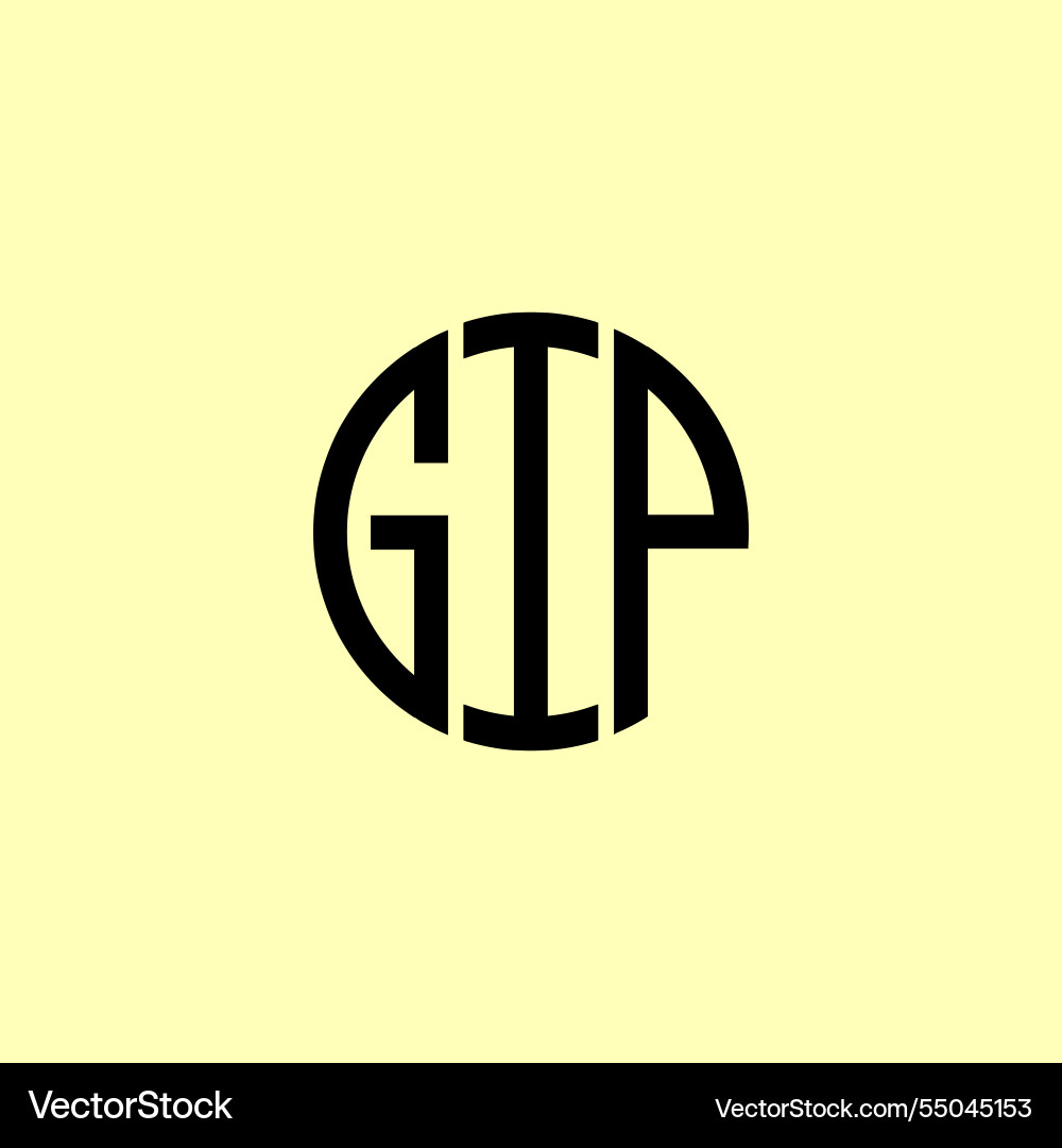 Creative rounded initial letters gip logo Vector Image