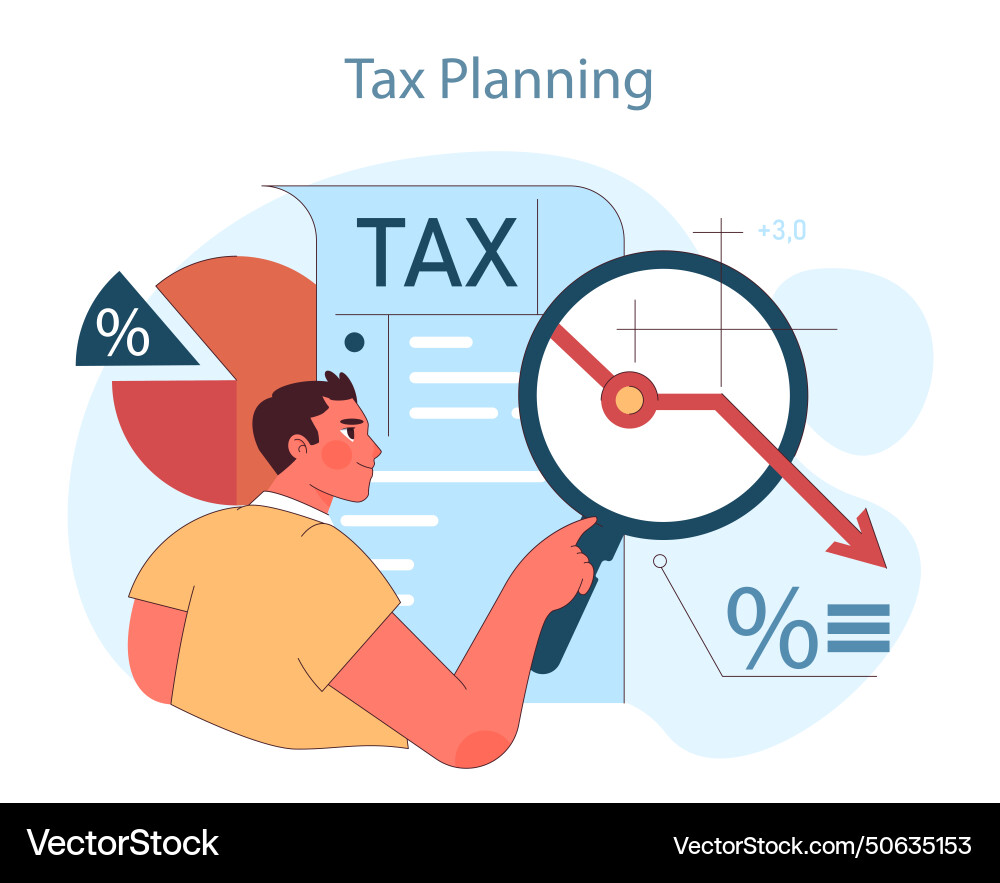 Financial planning analyzing tax Royalty Free Vector Image