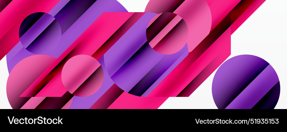 Geometric diagonal line and circle shape wide Vector Image