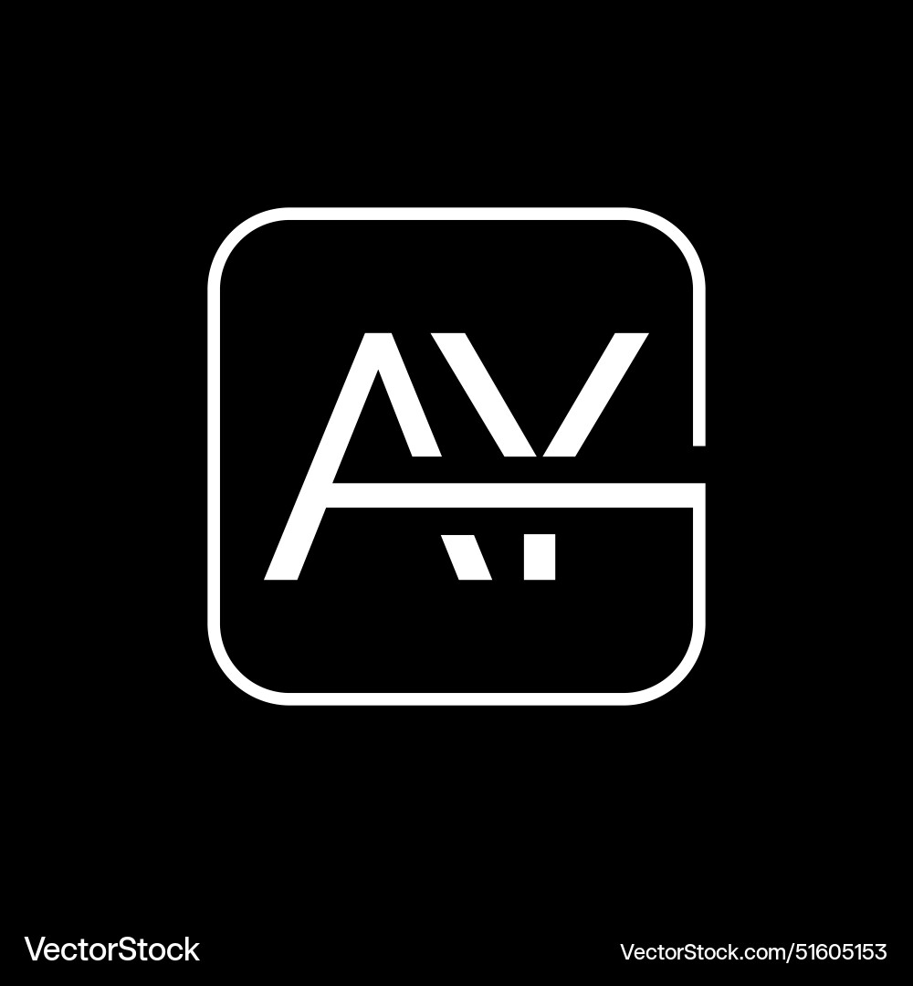 Initial ay letters square shape icon logo design Vector Image