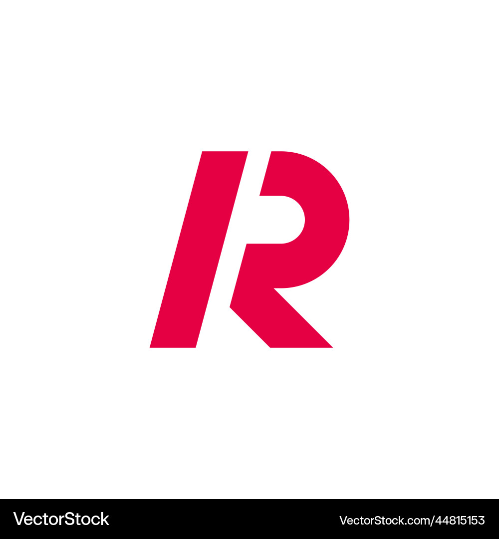 Letter ir simple geometric slice logo Royalty Free Vector