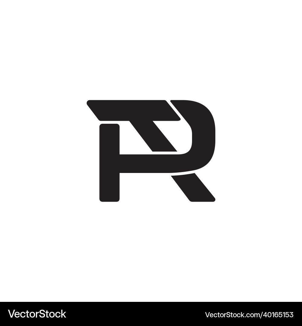 Letter tr simple geometric motion logo Royalty Free Vector