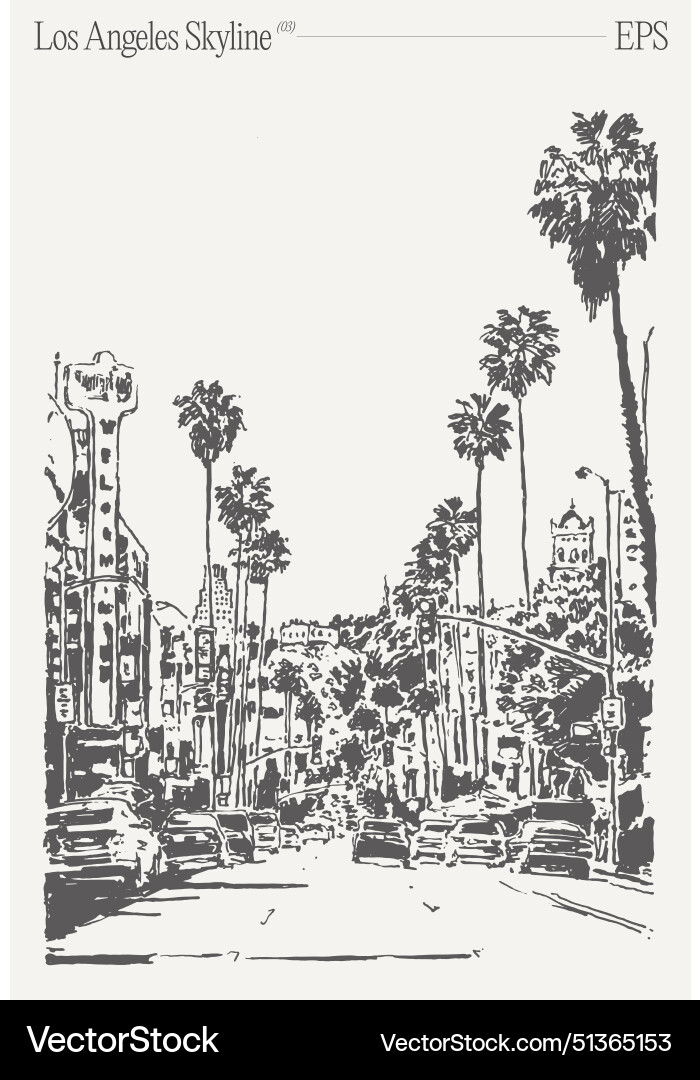 Los angeles california skyline Royalty Free Vector Image