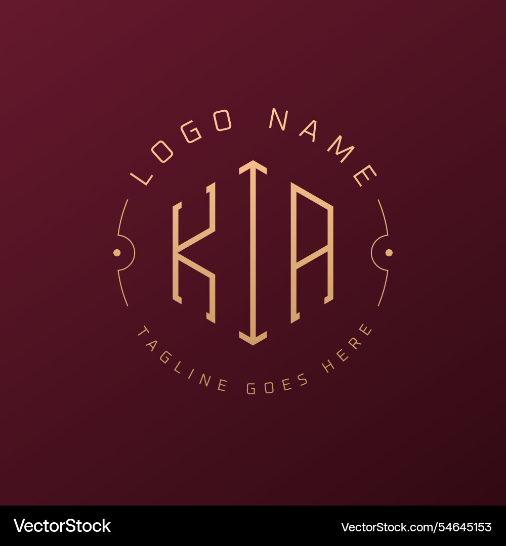 Luxury kia logo design elegant letter Royalty Free Vector