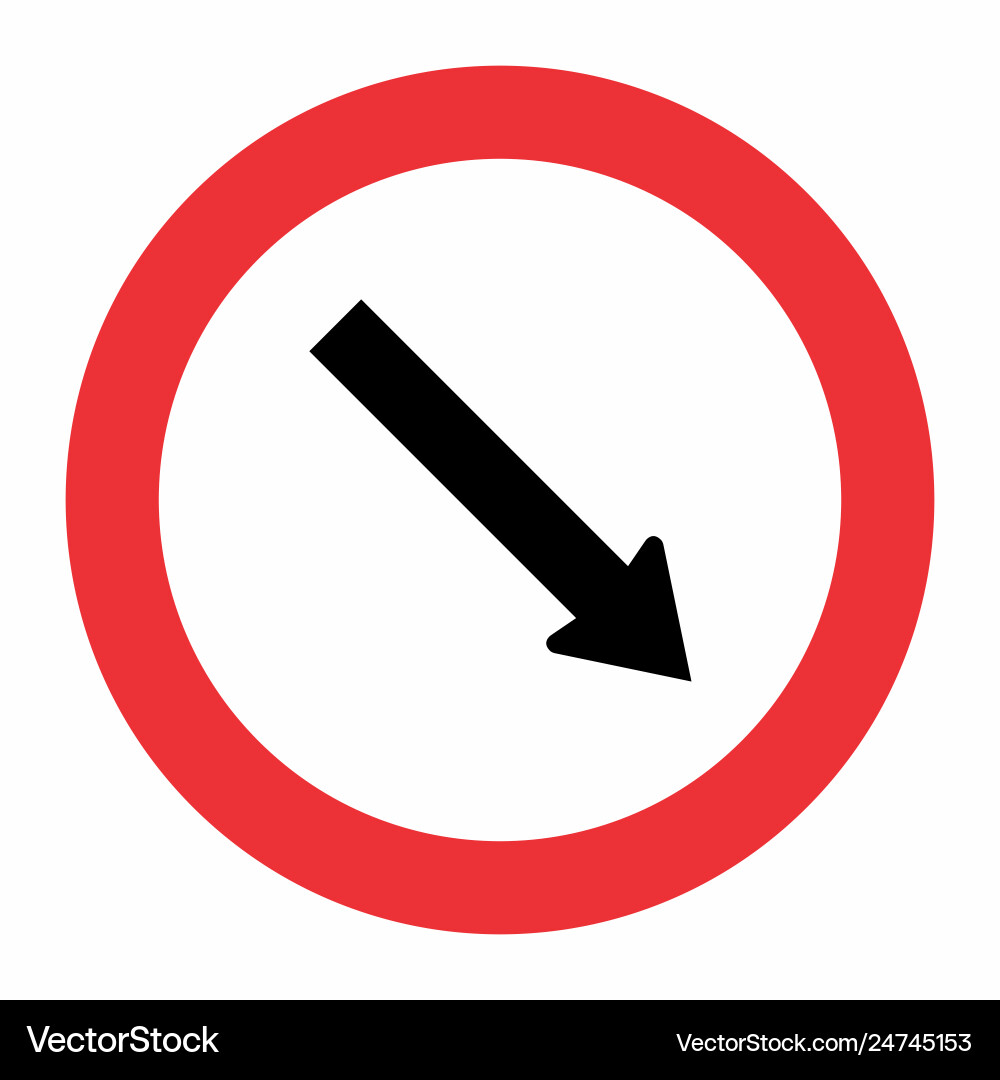 Obligatory passage traffic sign Royalty Free Vector Image