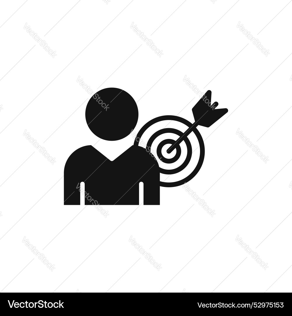 Targeted marketing icon symbol on white background