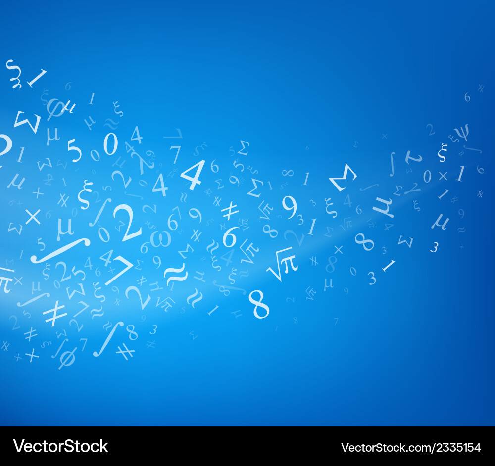 Blue background with numbers Royalty Free Vector Image