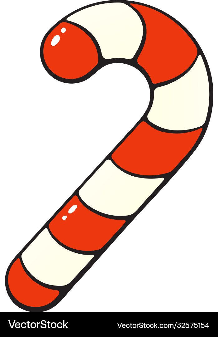 Candy Cane Christmas Sticker – Royalty-Free Vector | VectorStock