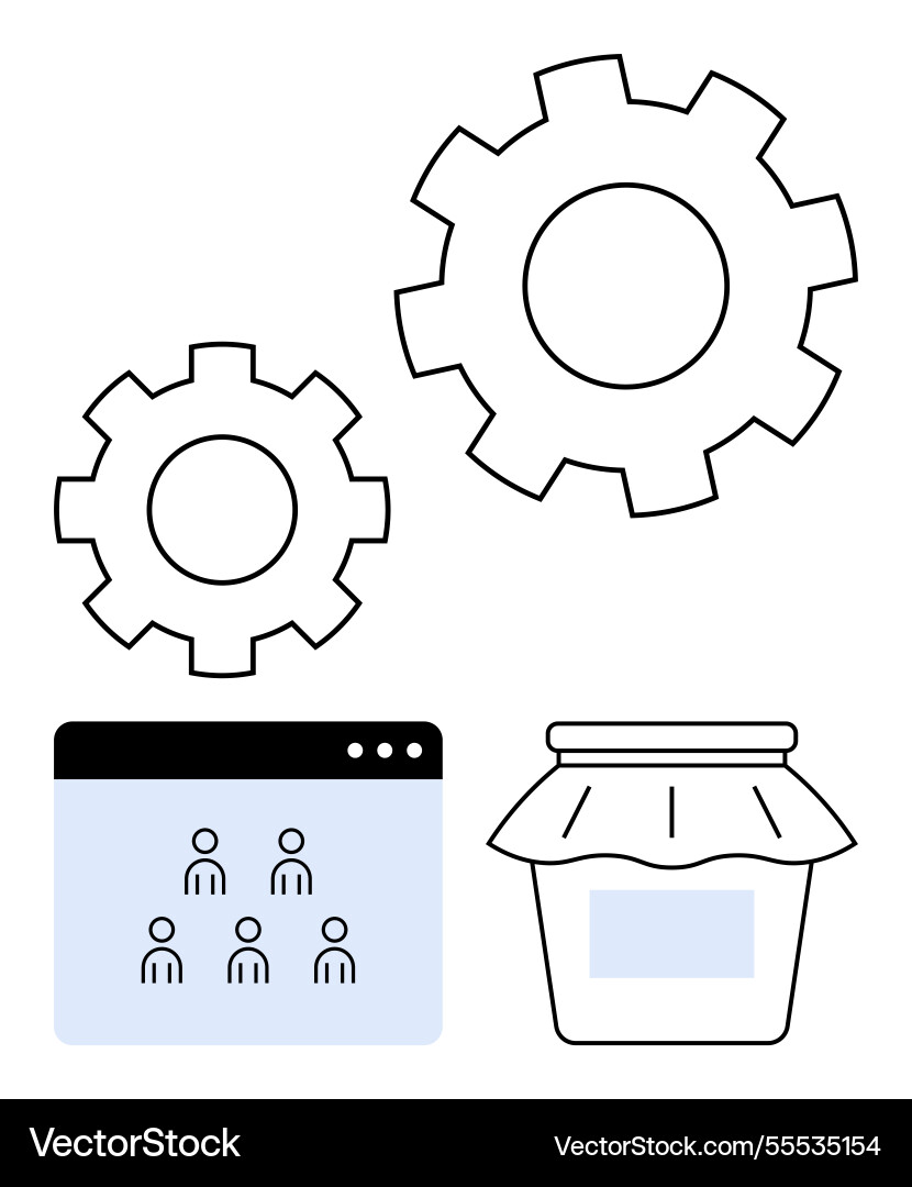 Collaboration automation and resource management Vector Image