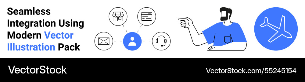 Erklären der digitalen Vernetzung durch Vektorbild