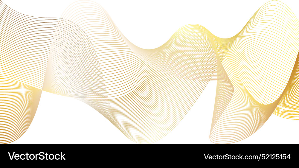 Gold wave line abstract background high detailed Vector Image