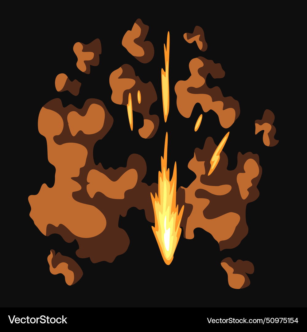 Gun flashe or gunshot animation fire explosion Vector Image