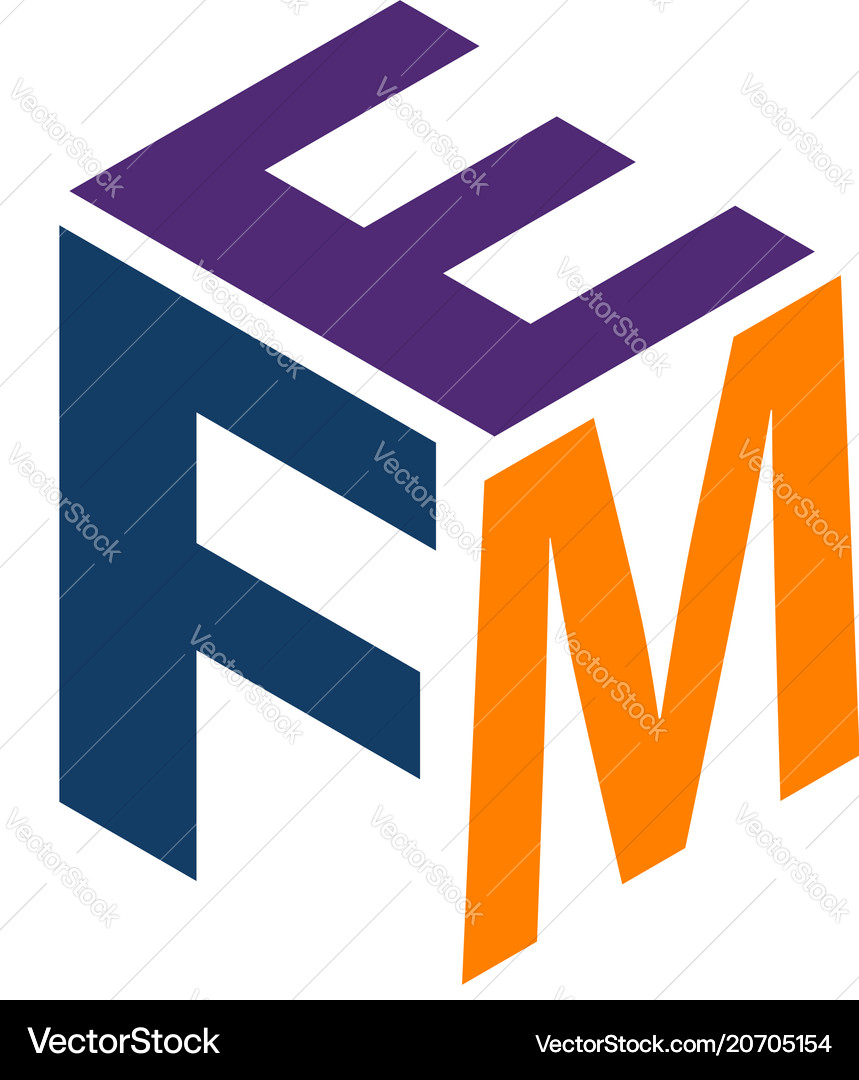 Modern logo solution letter wfm Royalty Free Vector Image