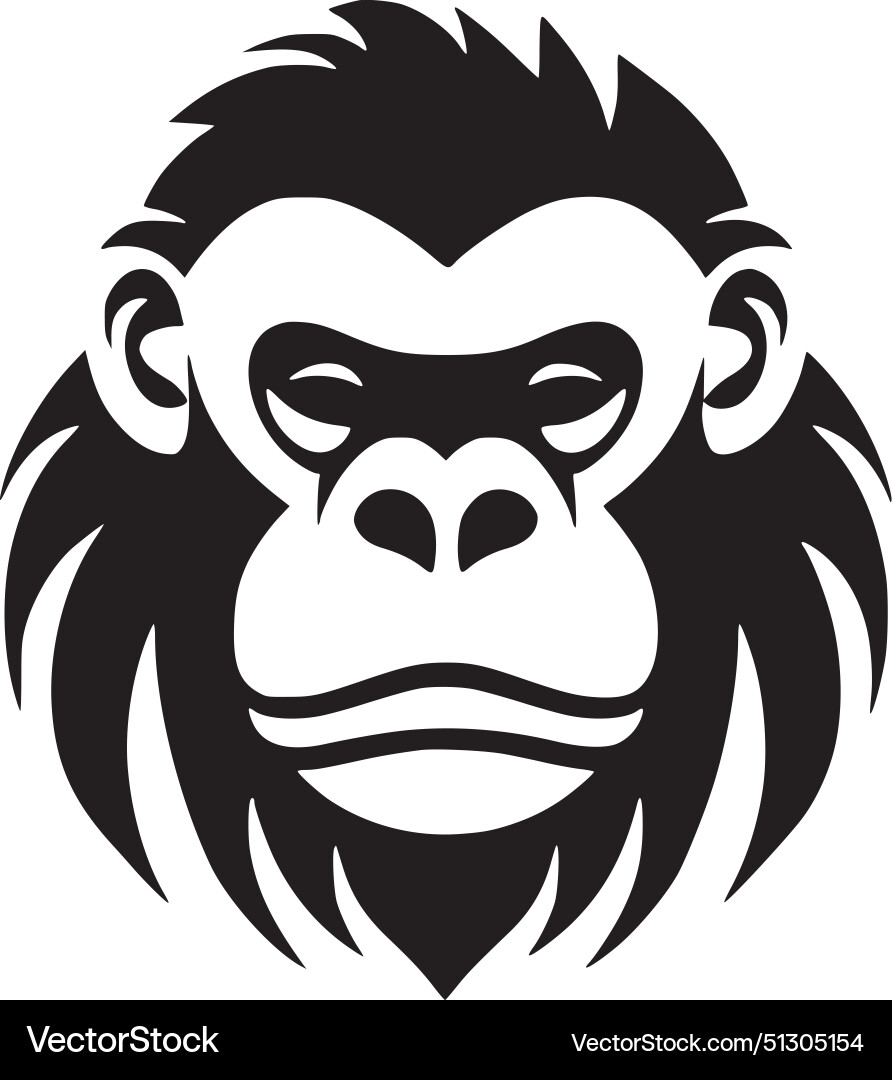 Monkey - black and white isolated icon Royalty Free Vector