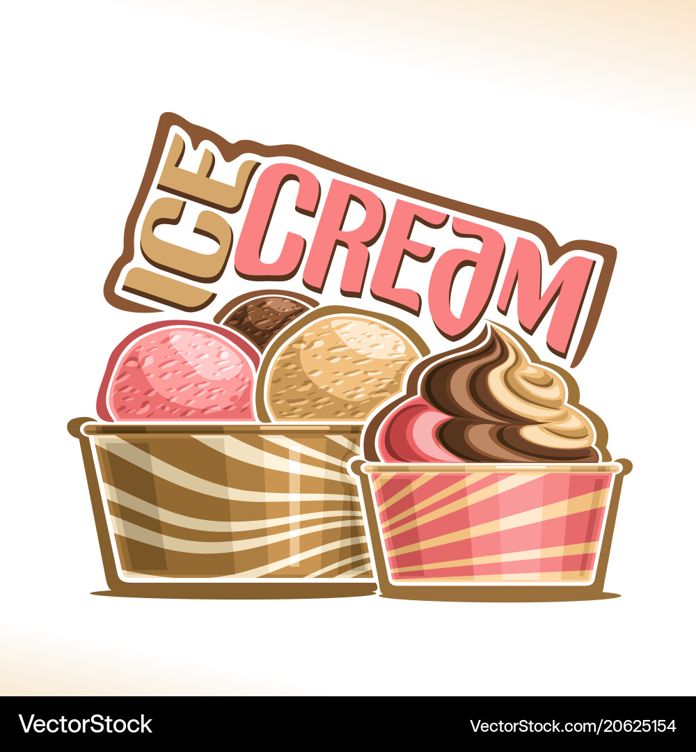 Natural ice cream Royalty Free Vector Image - VectorStock