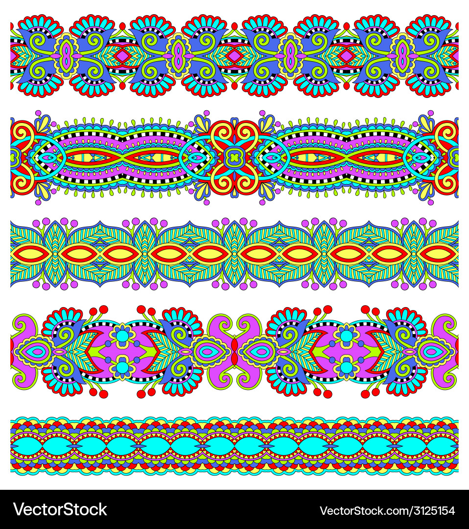 Seamless ethnic floral paisley stripe pattern Vector Image