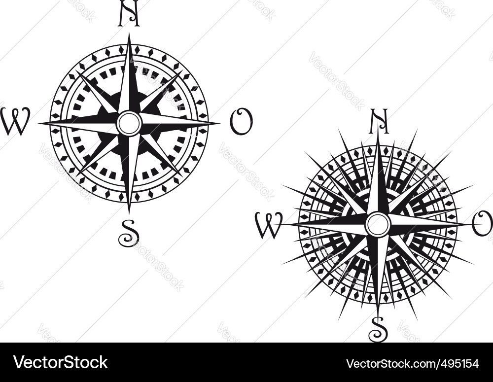 Vintage Compass Symbols Royalty Free Vector Image