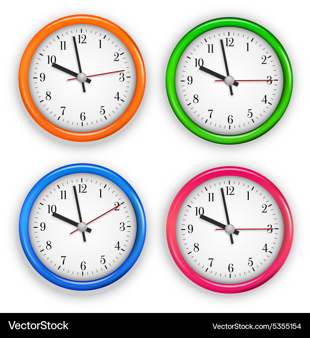 Wall clocks Royalty Free Vector Image - VectorStock